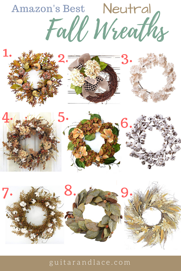 Neutral Fall Wreaths | guitar & lace
