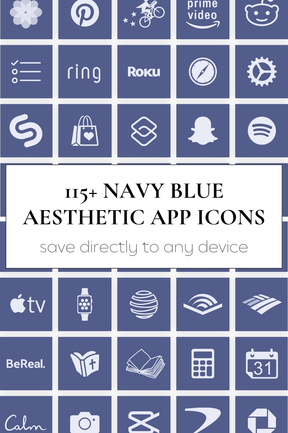 free navy blue ios app icons | guitar & lace