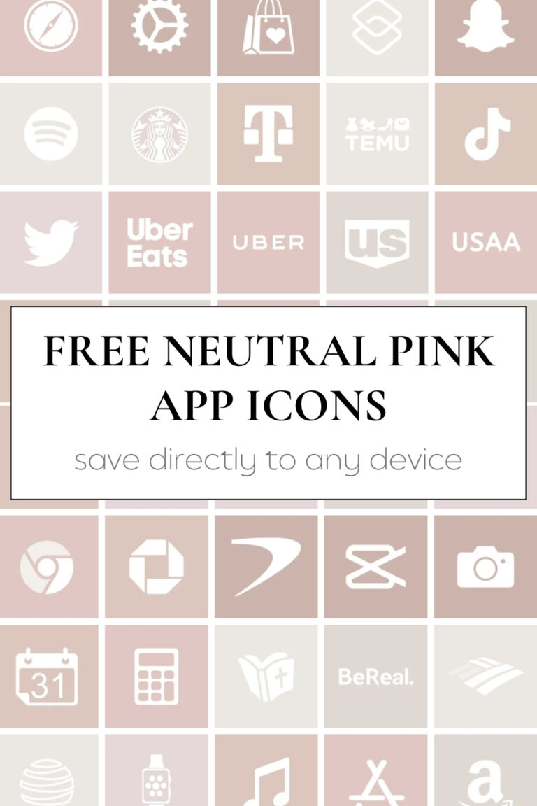 Free Neutral Pink App Icons for your Devices | guitar & lace
