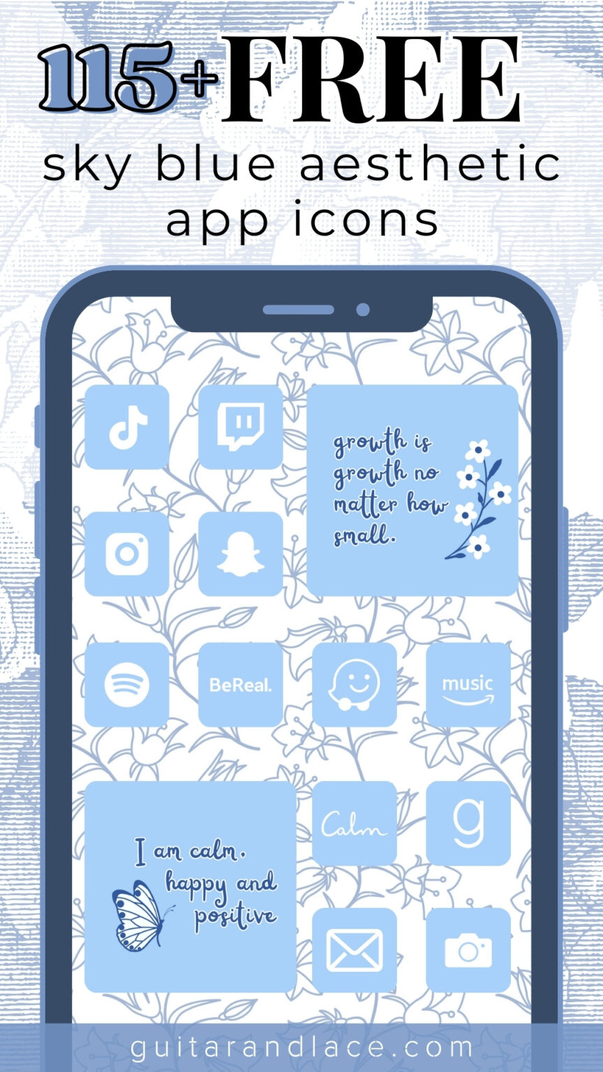 Free Blue App Icons for your Phone & Devices | guitar & lace