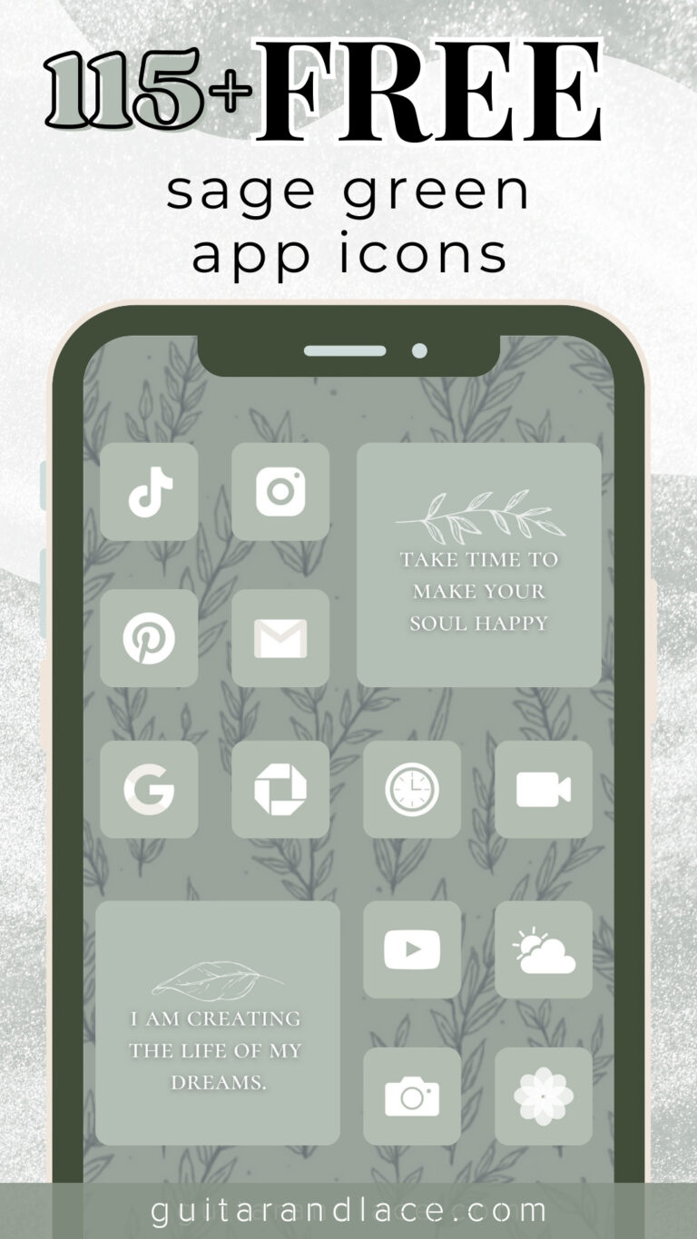 115+ Free Sage Green App Icons for iPhone, Android & More | guitar & lace