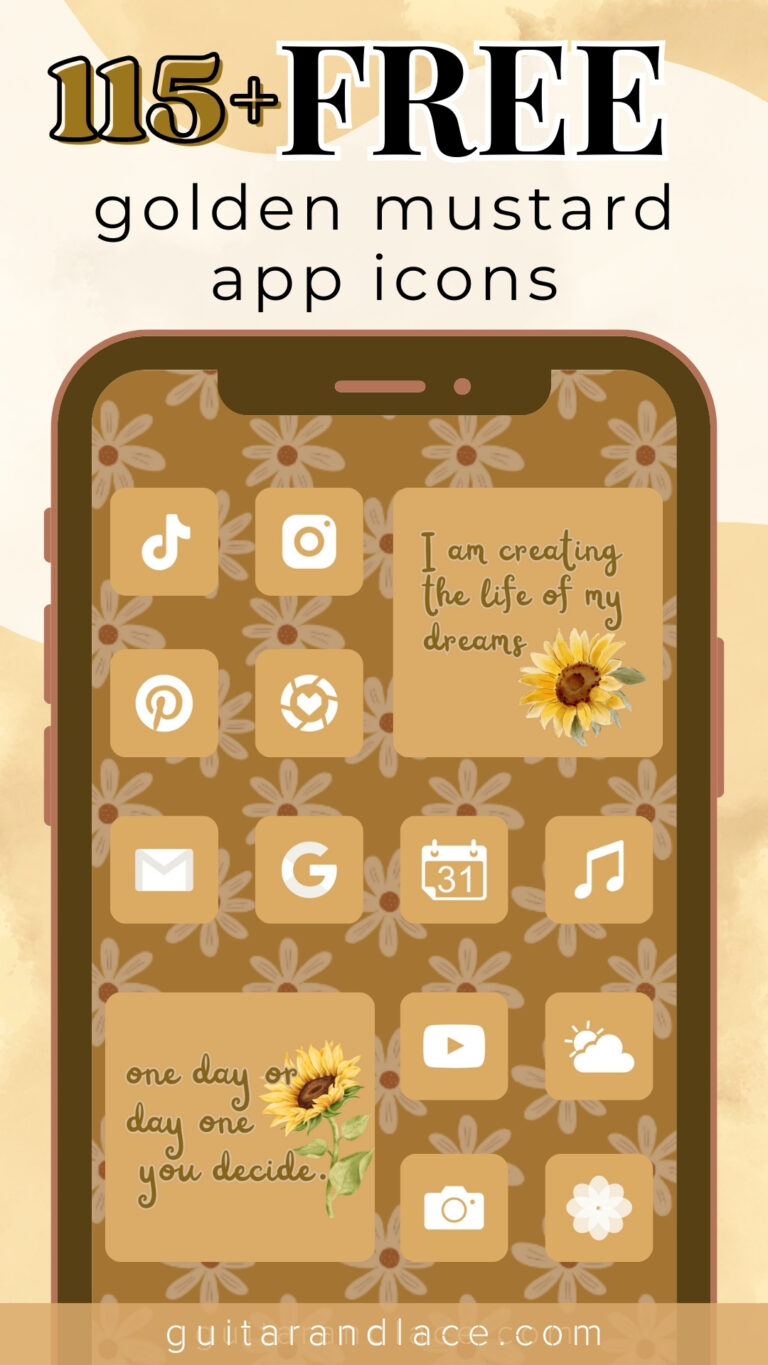 Free Mustard Yellow App Icons for Your Phone & Devices | guitar & lace