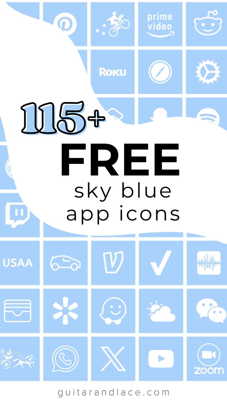 Free Blue App Icons for your Phone & Devices | guitar & lace
