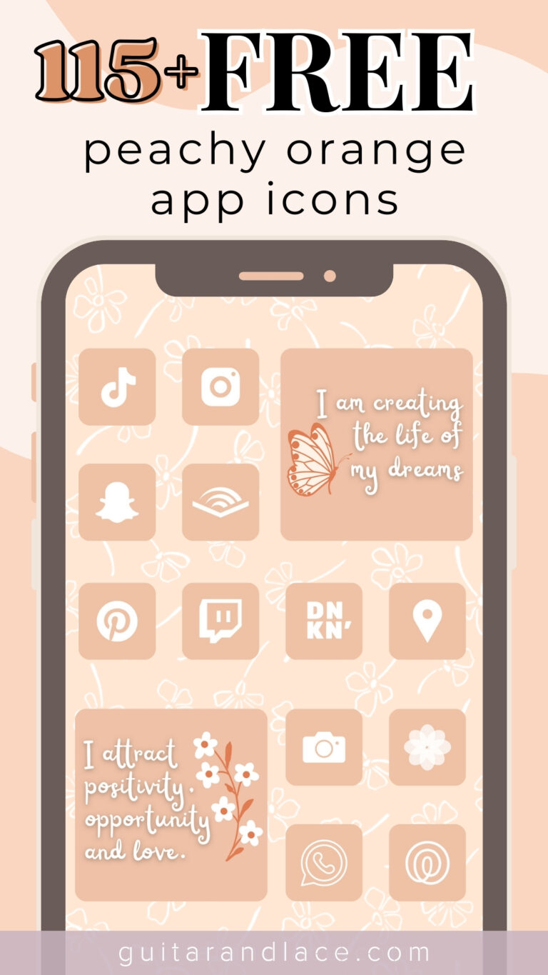 Free Pastel Peach App Icons – iPhone, Android and More! | guitar & lace