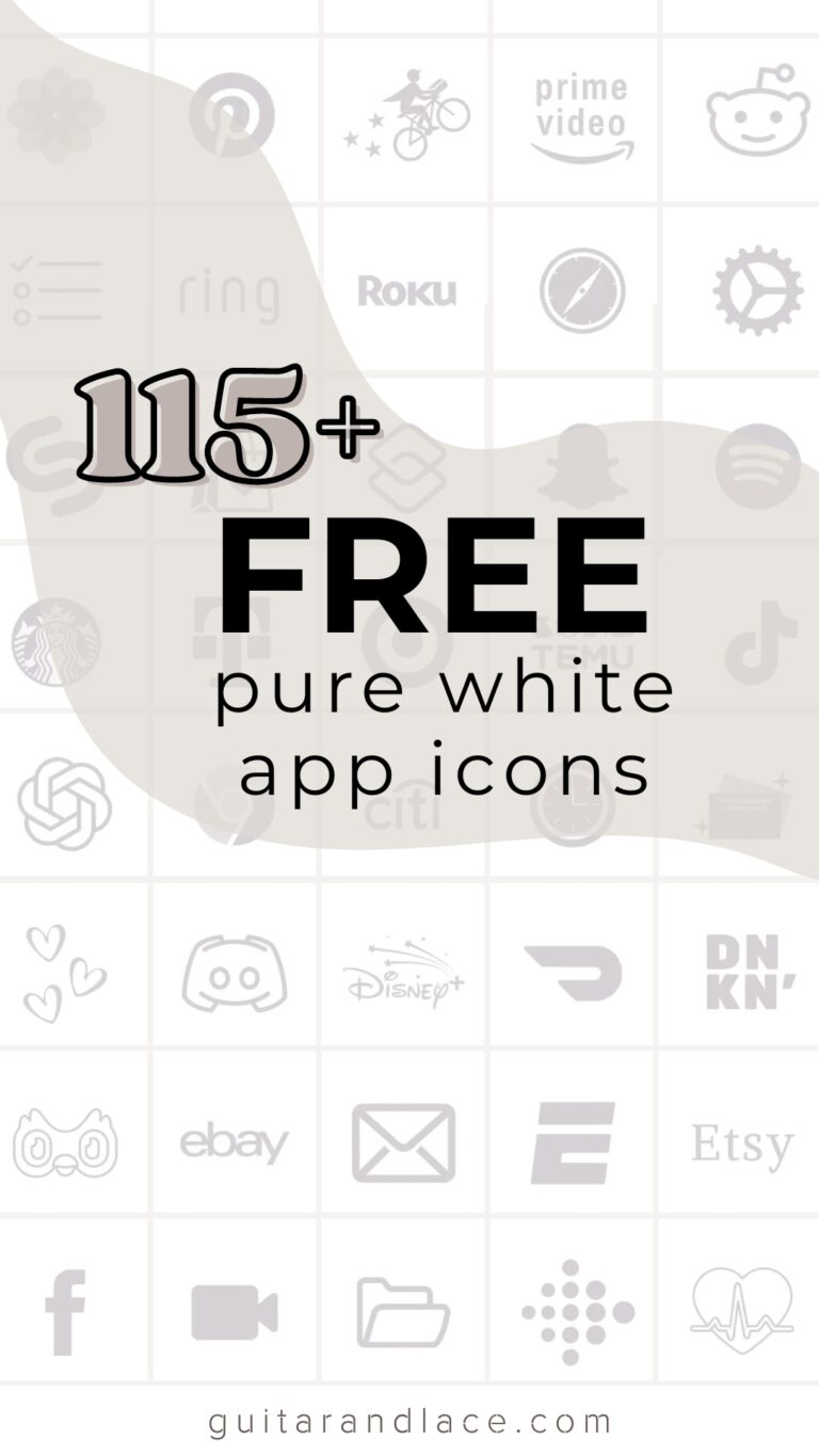 115+ Free White App Icons for your Phone and Devices | guitar & lace