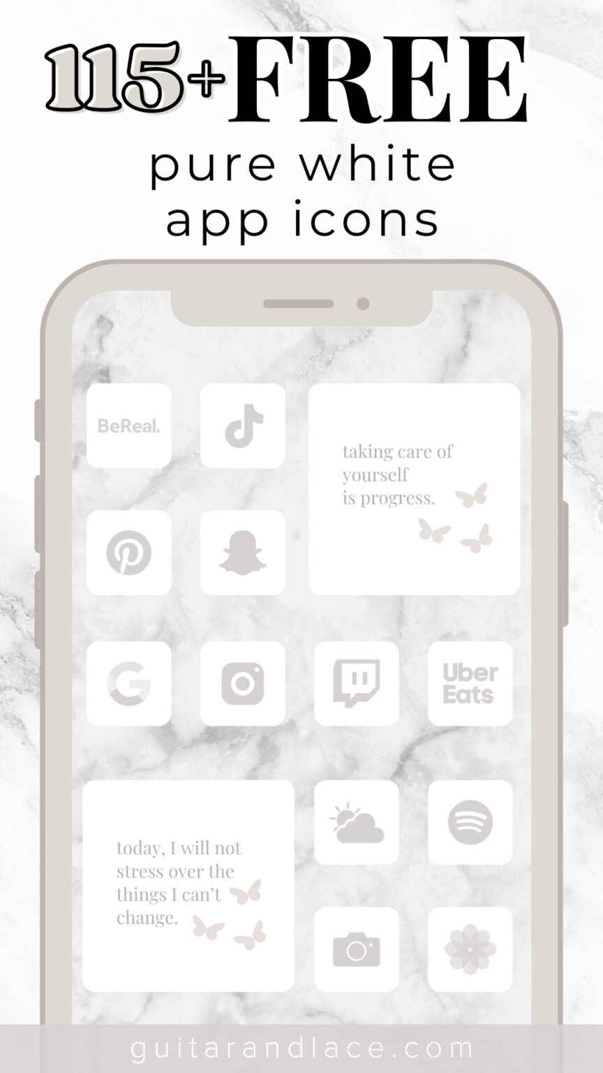 115+ Free White App Icons for your Phone and Devices | guitar & lace