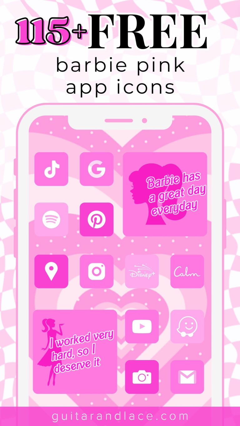 115+ Free Barbie Pink App Icons for Your Phone | guitar & lace