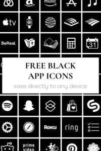 115+ Free Black App Icons for your Phone | guitar & lace