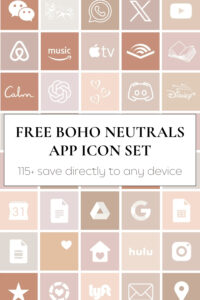 115+ Free Boho Aesthetic App Icons for your Phone | guitar & lace