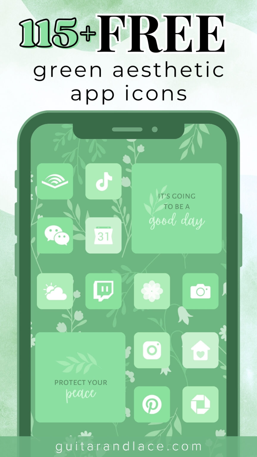 115+ Free Green App Icons for Your Phone & Devices | guitar & lace