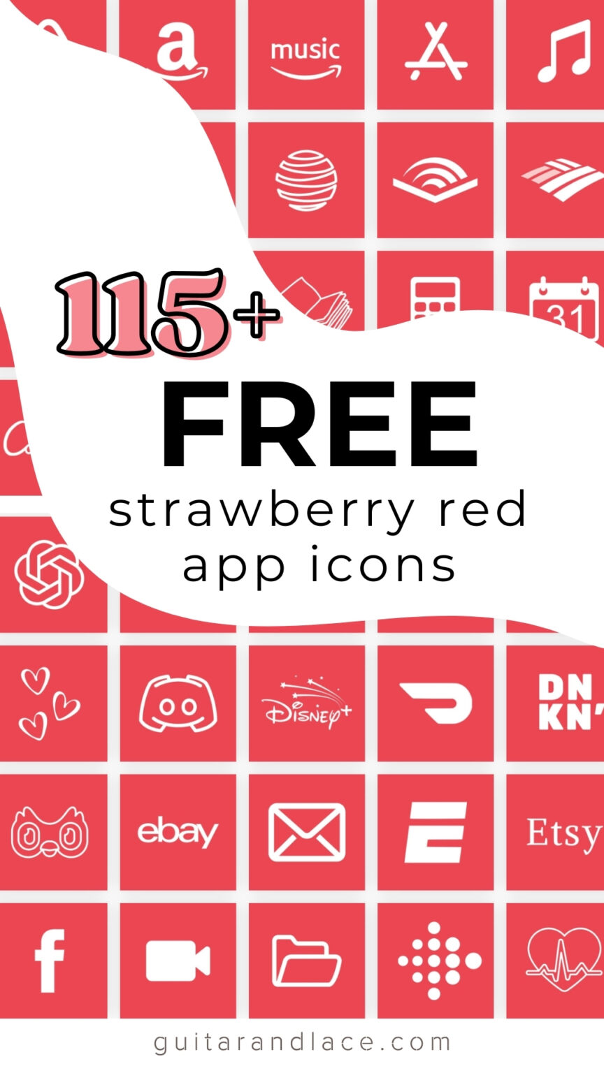 115+ Free Red App Icons for your phone & devices | guitar & lace