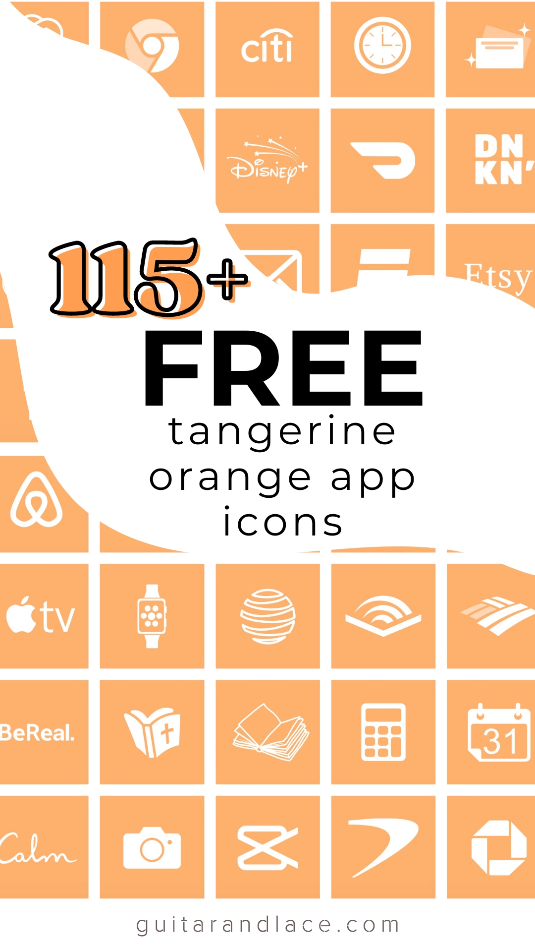 115+ Free Tangerine Orange App Icons for Phone & iPad | guitar & lace