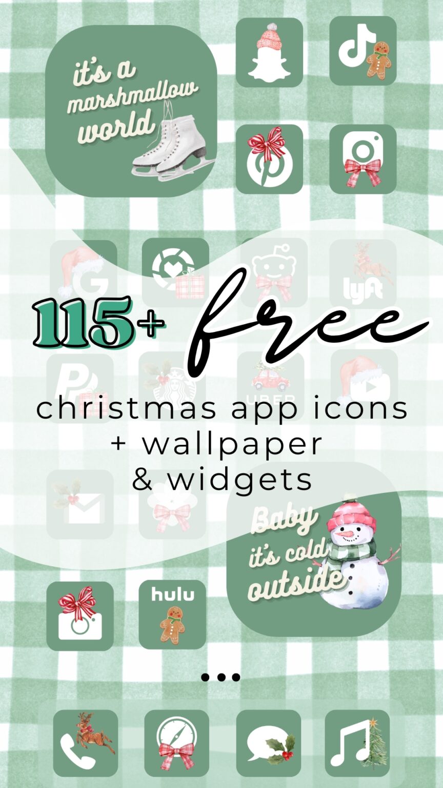Free Christmas App Icons - Holiday Phone Aesthetic | guitar & lace