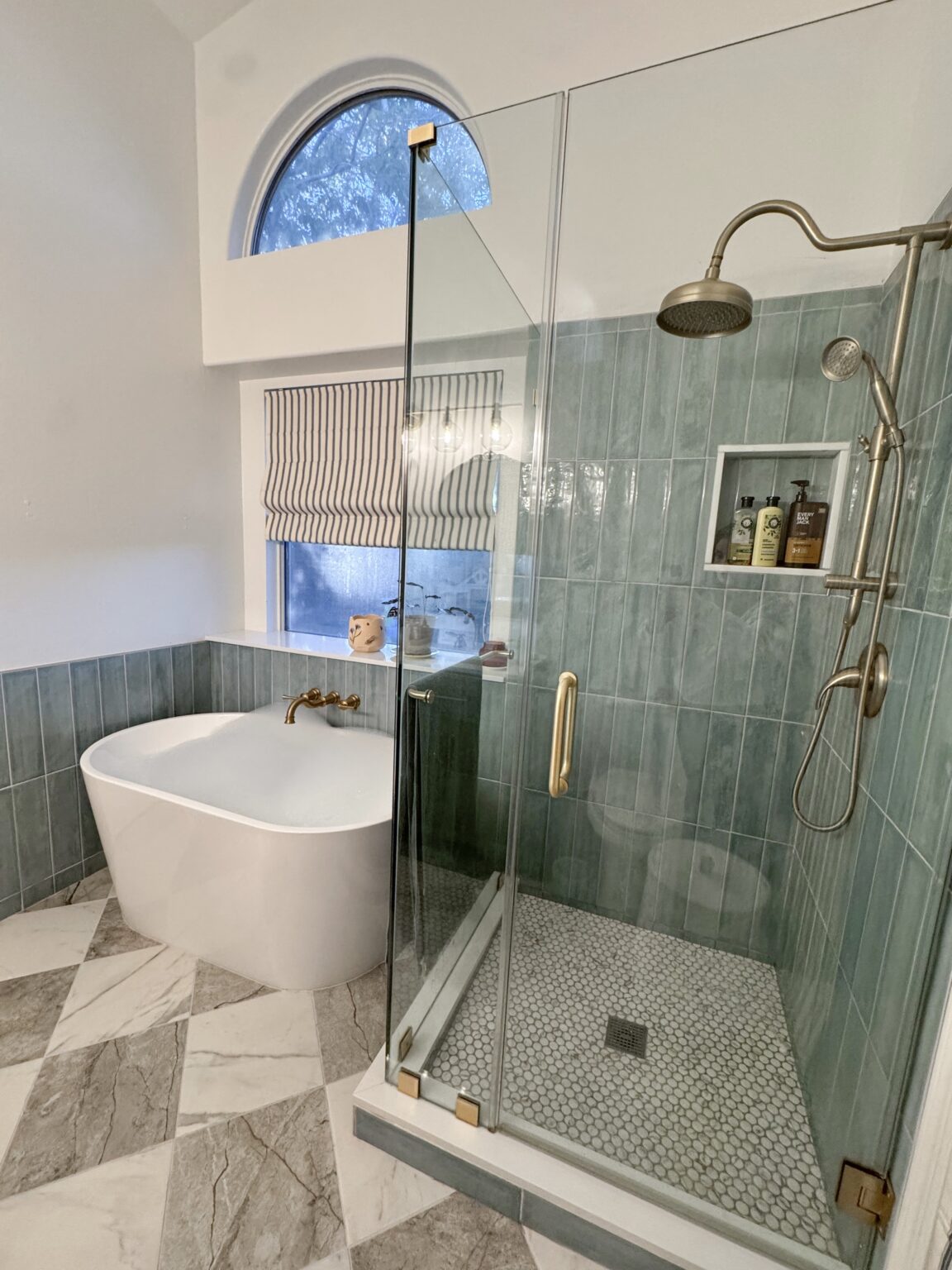 Our Affordable Checkerboard Porcelain Tile – all the details!