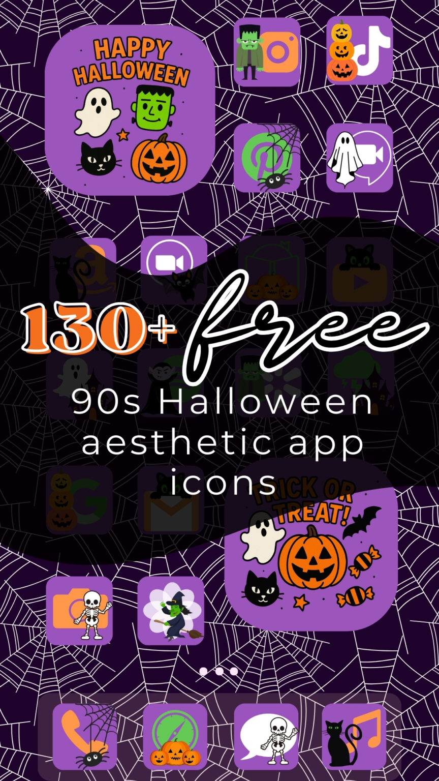130+ Free 90s Halloween Aesthetic App Icons | guitar & lace